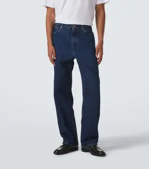 JIL SANDER Straight Leg Jeans In Medium Denim