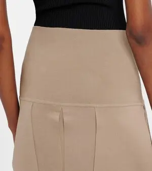 Alaïa Pleated Maxi Skirt In Mastic