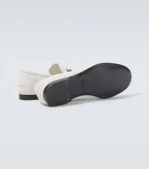 Gucci Como Horsebit Leather Loafers - White