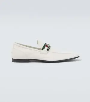 Gucci Como Horsebit Leather Loafers - White