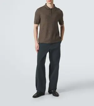 THE ROW Ravi Silk, Cashmere, And Linen Polo Shirt