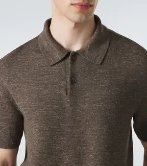 THE ROW Ravi Silk, Cashmere, And Linen Polo Shirt