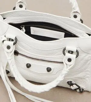 Balenciaga Le City Mini Leather Top-handle Bag - White