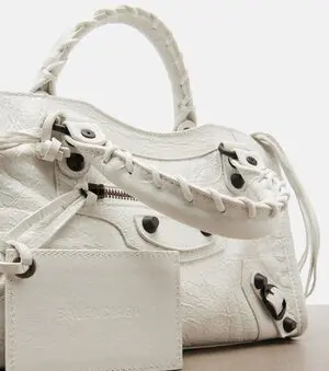 Balenciaga Le City Mini Leather Top-handle Bag - White