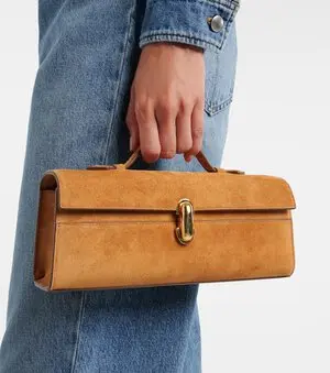 Savette Symmetry Slim Suede Top-handle Bag