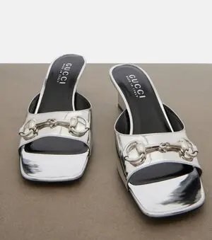 Gucci Metallic Horsebit Mules