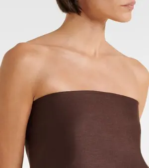 Staud Samara Studded Strapless Linen Top