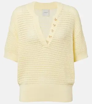 Varley Callie Open-knit Cotton Top