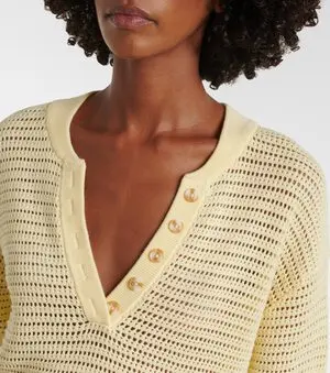 Varley Callie Open-knit Cotton Top