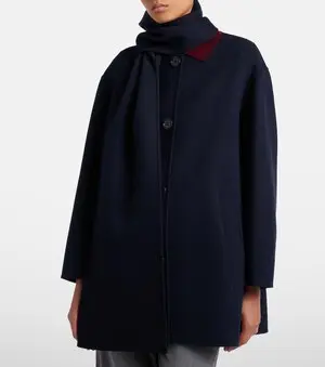 Max Mara Virgin Wool Coat With Detachable Scarf