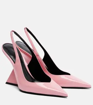Attico Cheope Patent Leather Slingback Wedges