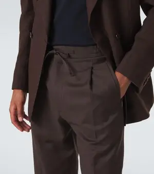 LARDINI Virgin Wool Slim Fit Trousers