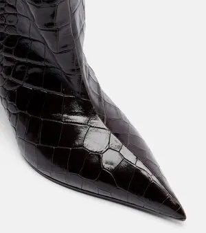 Attico Lea Croc-effect Leather Knee-high Boots - Brown