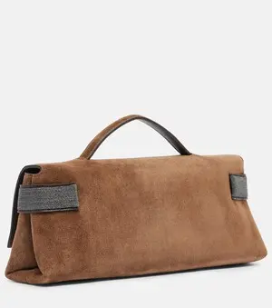 Brunello Cucinelli Small Suede Top-handle Bag - Brown