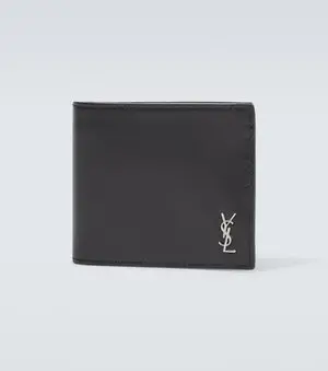 Saint Laurent Cassandre Leather Wallet - Black