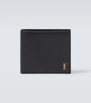 Saint Laurent Cassandre Leather Wallet - Black