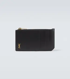 Saint Laurent Cassandre Leather Wallet - Black