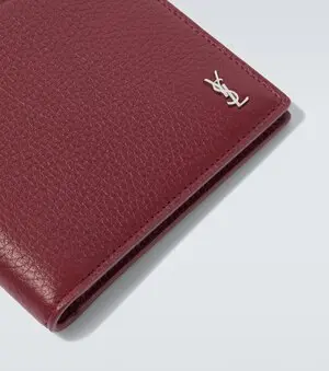 Saint Laurent Cassandre Leather Wallet - Burgundy