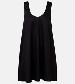LESET Yoko Cotton Poplin Mini Dress - Black