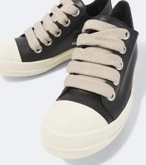 Rick Owens Jumbolace Leather Low-top Sneakers - Black