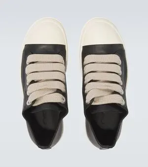 Rick Owens Jumbolace Leather Low-top Sneakers - Black