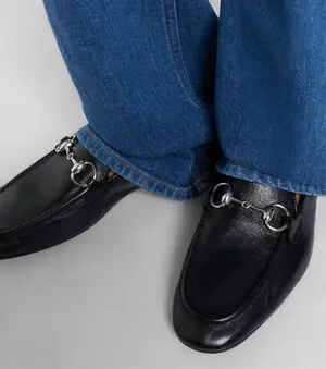 Gucci Jordaan Horsebit Leather Loafers - Black