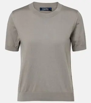 Max Mara Cotton, Silk, And Cashmere Crewneck Top