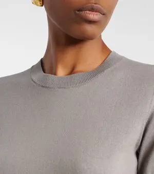 Max Mara Cotton, Silk, And Cashmere Crewneck Top