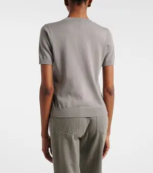Max Mara Cotton, Silk, And Cashmere Crewneck Top