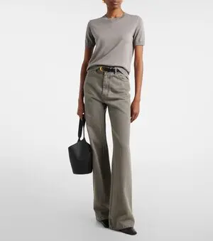 Max Mara Cotton, Silk, And Cashmere Crewneck Top