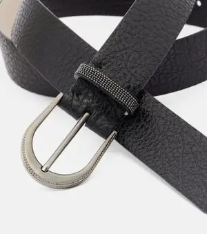 Brunello Cucinelli Monili Leather Belt - Black