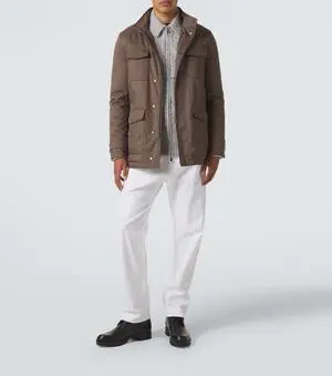 Kiton Suede-trimmed Technical Jacket