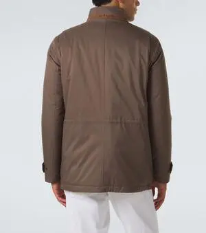 Kiton Suede-trimmed Technical Jacket