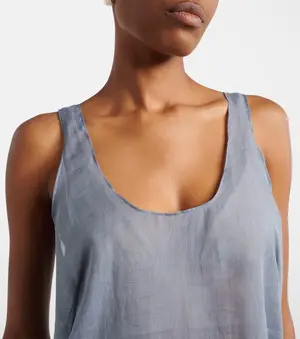LESET Niko Ramie Tank - Blue