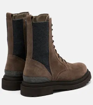 Brunello Cucinelli Monili Suede Lace-up Boots - Brown