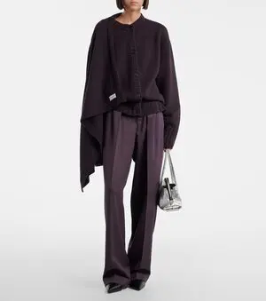 Attico Wool And Cashmere Cardigan With Scarf Detail