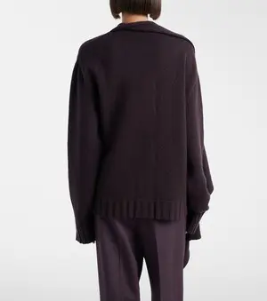 Attico Wool And Cashmere Cardigan With Scarf Detail