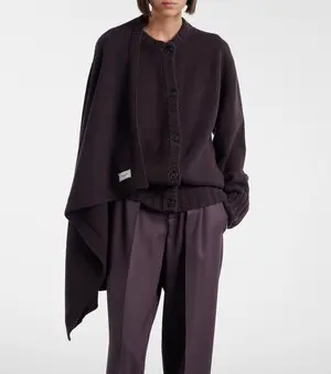 Attico Wool And Cashmere Cardigan With Scarf Detail