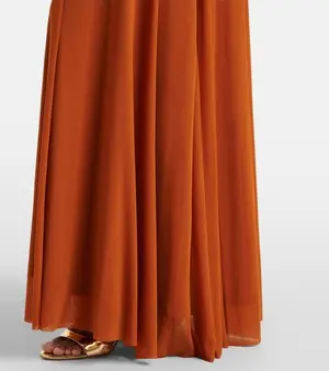 Staud Alessandra Halterneck Mesh Maxi Dress - Orange