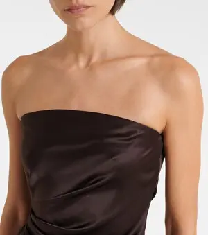 Staud Adriana Draped Silk-blend Minidress