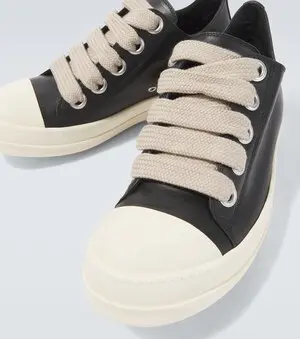 Rick Owens Jumbolace Leather Low-top Sneakers - Black