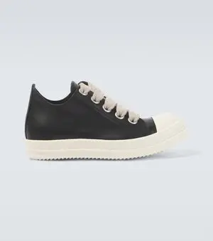 Rick Owens Jumbolace Leather Low-top Sneakers - Black