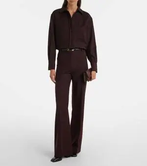 Victoria Beckham Alina Virgin Wool Wide-leg Pants