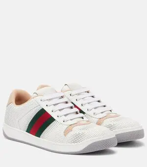Gucci Screener Leather Sneakers - White