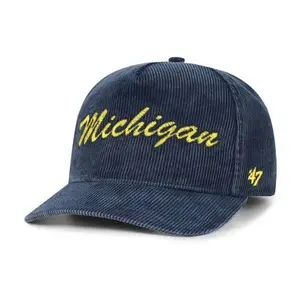 '47 Michigan Wolverines Reclaim Snow Wash Corduroy Hitch Adjustable Hat - Navy