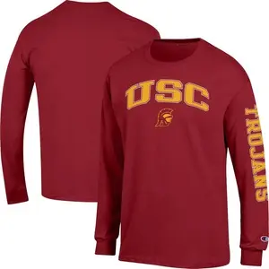 Champion Usc Trojans Arch Over Logo 2-hit Long Sleeve T-shirt - Cardinal