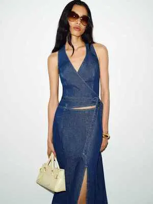 REFORMATION Susan Denim Two Piece