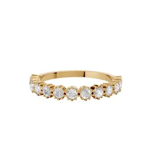 AYA FINE JEWELRY 0.59 Ctw Round Brilliant Diamond Half Eternity Band In 14k Gold - Yellow
