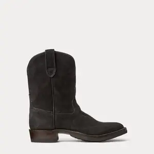 Ralph Lauren Roughout Suede Boot - Black