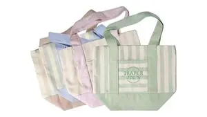 TRADER JOE'S Mini Canvas Tote Bag - Striped